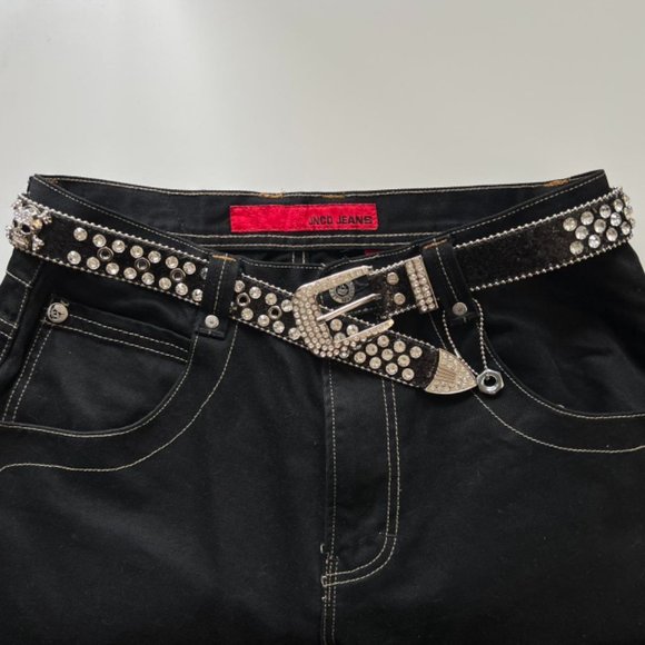 Accessories | Y2k 200s Skull Rhinestone Crystal Goth Emo Punk Belt ...